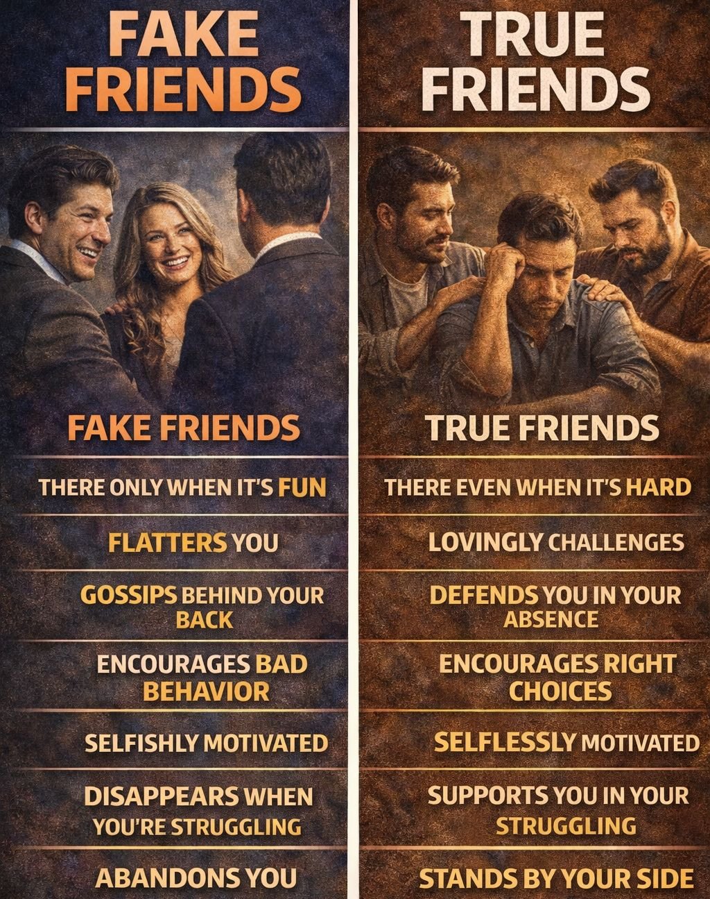 𝗙𝗔𝗞𝗘 𝗙𝗥𝗜𝗘𝗡𝗗𝗦 𝘃𝘀. 𝗧𝗥𝗨𝗘 𝗙𝗥𝗜𝗘𝗡𝗗𝗦